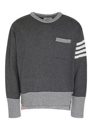 Thom Browne Hector Intarsia Cotton Sweater - Anthracite