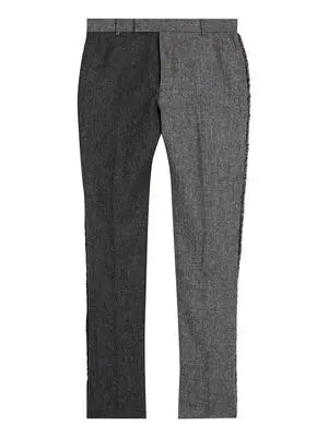 Thom Browne Tapered Two-tone Wool-tweed Pants - Dark Gray