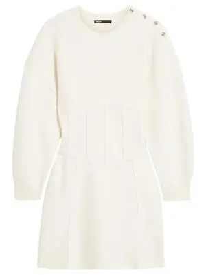 MAJE Maje Button-Detailed Knitted Mini Dress