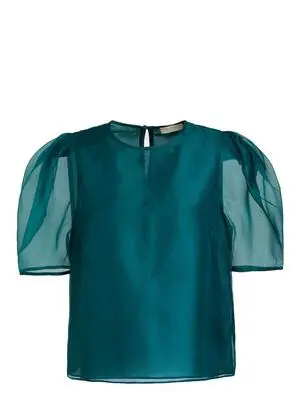 Ulla Johnson Lana Silk-organza Blouse - Teal