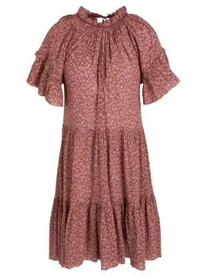 Ulla Johnson Doris Ruffled Floral-print Cotton-crepon Dress - Antique Rose