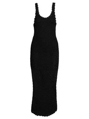 Alice + Olivia Bray Scalloped Crochet Maxi Dress - Black