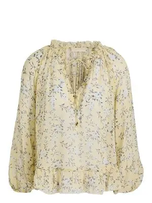 Ulla Johnson Rosine Floral-print Silk-georgette Blouse - Pastel Yellow