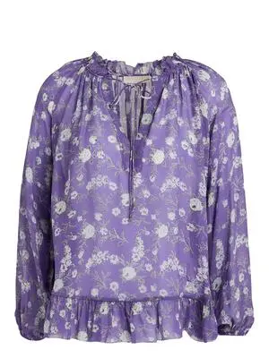 Ulla Johnson Rosine Floral-print Silk-georgette Blouse - Purple