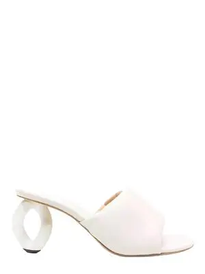 JW Anderson Chain-heel Leather Sandals - Neutrals