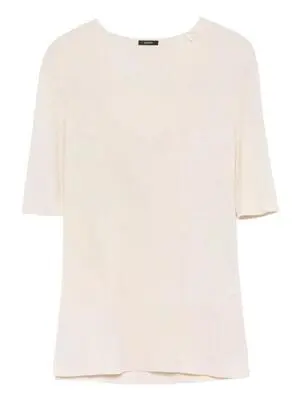 JOSEPH Merino Ribbed T-shirt - Neutrals