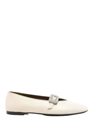 GIUSEPPE ZANOTTI Crystal-embellished Ballet Flats - Neutrals