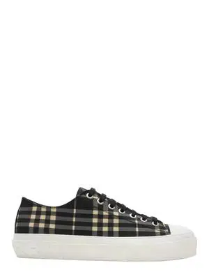 Burberry Checked Sneakers - Black