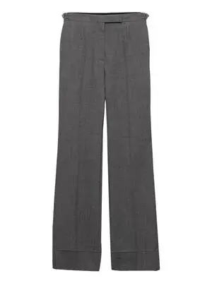 Prada Belted Wool Trousers - Grey