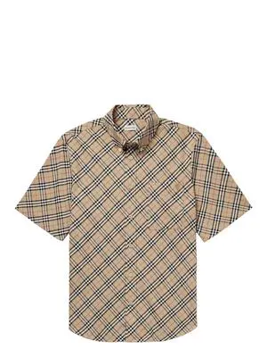 Burberry Slim-fit Button-down Collar Checked Cotton Oxford Shirt - Brown