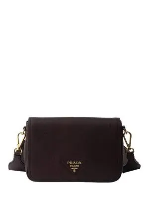 Prada Daino Leather Crossbody Bag - Moro