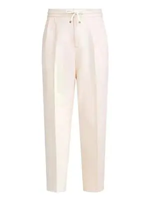Brunello Cucinelli Drawstring-waist Trousers - White