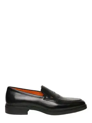 Santoni Leather Loafers - Black