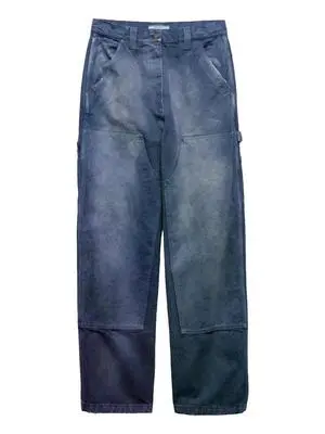 Prada Prada Triangle-Logo Cargo Trousers Blue