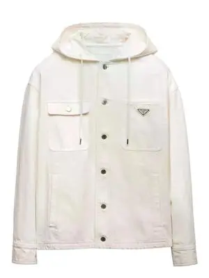 Prada Hooded Denim Shirt - White
