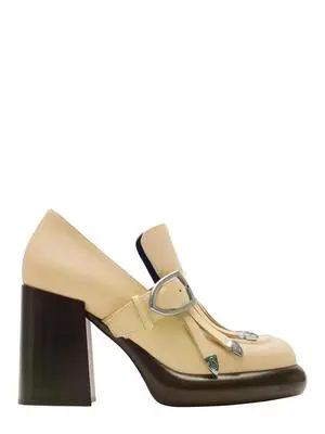 Burberry 95mm Tasseled High-heel Loafers - Neutrals
