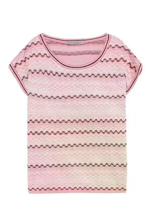 D.exterior Patterned Jacquard Top - Pink