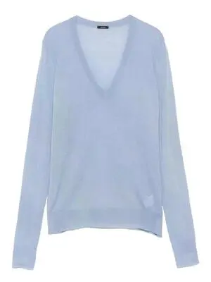 JOSEPH Cashmere V-neck Top - Blue