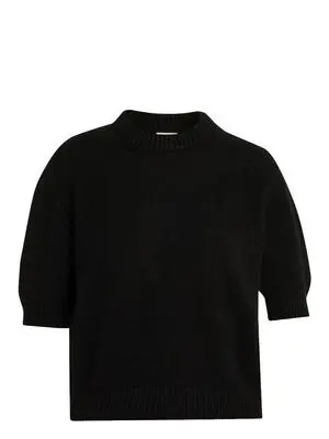 Khaite Davin Short-sleeve Cashmere Sweater - Black