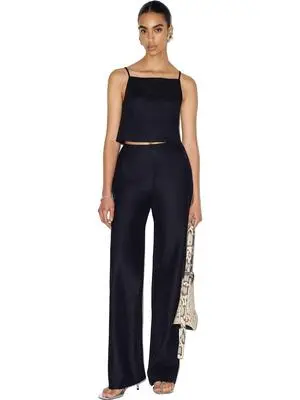 REFORMATION Kerri Linen Top - Black