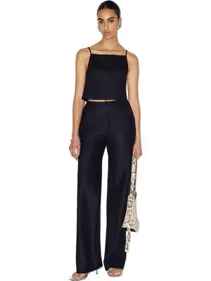 REFORMATION Kerri Linen Top - Black