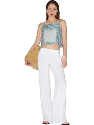 REFORMATION Kerri Linen Top - Blue