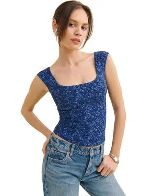 REFORMATION Navi Top - Blue