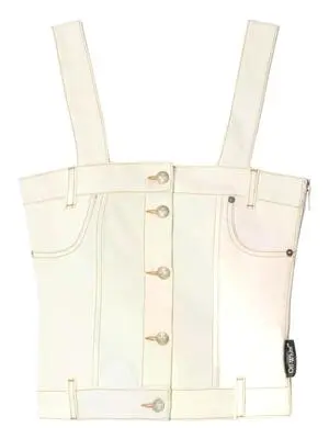 Off-White Denim Corset Top - Neutrals