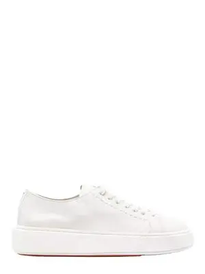 Santoni Leather Sneakers - White