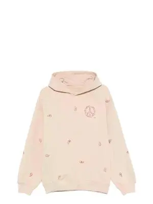 Emporio Armani Peace Sign-embroidered Hoodie - Neutrals