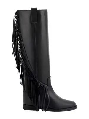 PAUL WARMER Leather Boots - Black