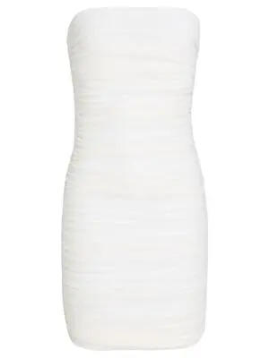 Alice + Olivia Cruz Strapless Ruched Mini Dress - Off-white