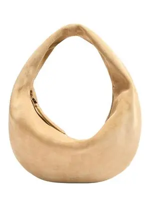 Khaite Khaite Olivia Medium Suede Hobo Bag Neutral
