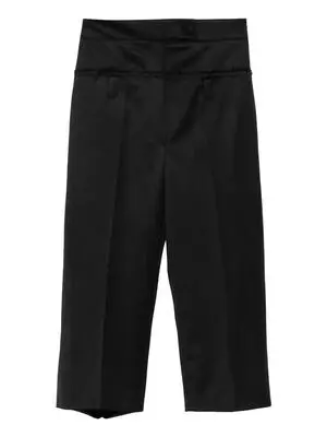 ALMAZ Wool Cropped Trousers - Black