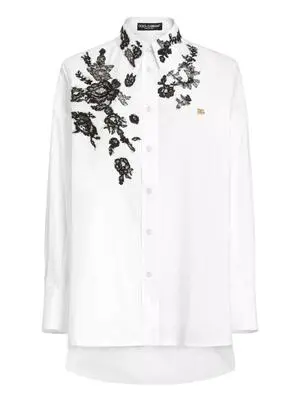 Dolce & Gabbana Floral-appliqué Shirt - White
