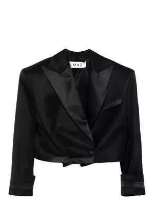 ALMAZ Cropped Tuxedo Blazer - Black
