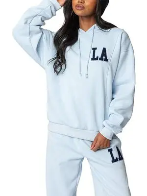 EDIKTED La Love Oversized Hoodie - Light Blue