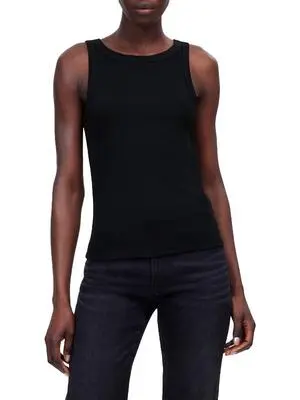 Madewell High Neck Cotton Tank - Jet Black