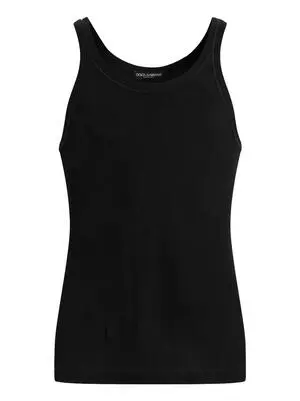Dolce & Gabbana Logo-patch Tank Top - Black