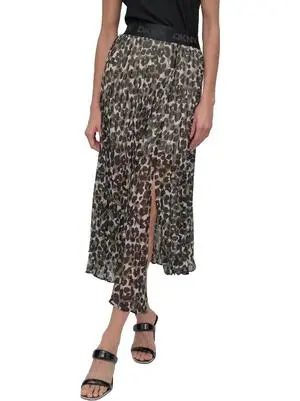 Dkny Print Asymmetric Midi Skirt - Spring Animal Green