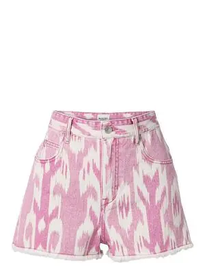 MARANT ETOILE Lesia Printed Denim Shorts - Pink