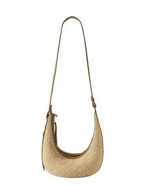 Khaite Augustina Small Raffia Shoulder Bag - Neutrals