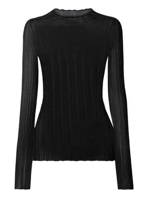 Khaite Cosette Ribbed-knit Top - Black