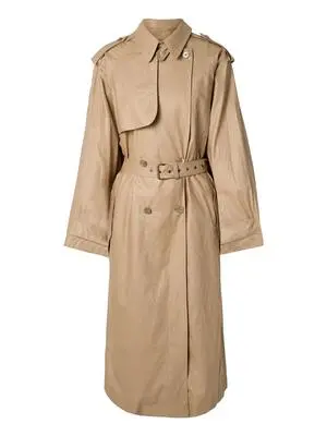 Isabel Marant Freanne Belted Linen-blend Trench Coat - Neutrals