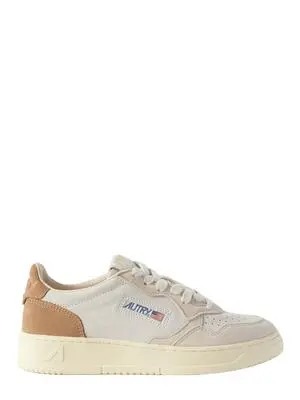 AUTRY Autry Medalist Low Color-block Suede Sneakers Neutrals