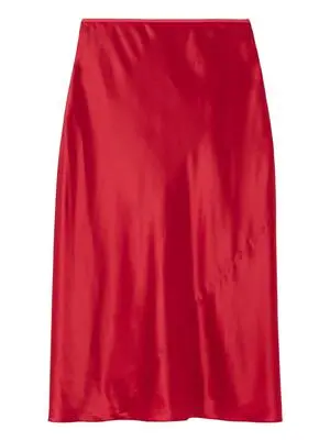 Dries Van Noten Stretch-silk Satin Midi Skirt - Red