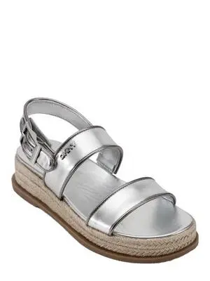 Dkny Bernae Slingback Platform Espadrille - Silver