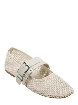 Dkny Dade Buckle Strap Mesh Ballet Flat - Khaki