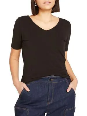 Universal Standard Universal Standard Double V-Neck T-Shirt Black
