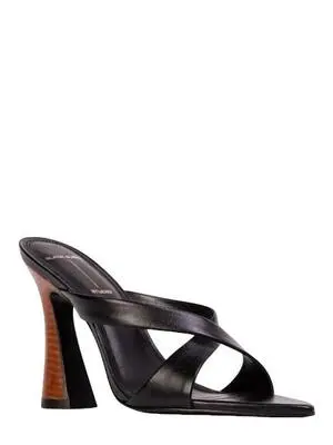 BLACK SUEDE STUDIO Zoey Sandal - Black Leather